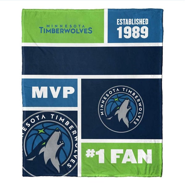 Minnesota Timberwolves Colorblock Personalized Silk Touch Throw Blanket ...