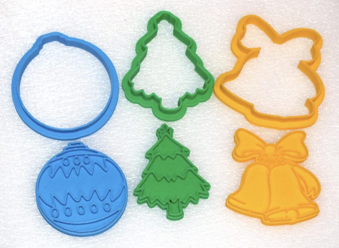 Set of 3 Christmas Cookie Cutters, Festive Holiday Baking Tools ...