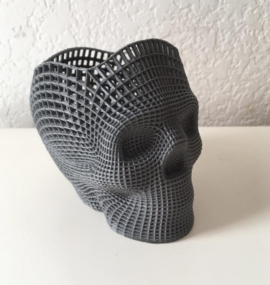 Wireframe Skull Pencil Holder, Gothic Desk Organizer, Skeleton Pen ...