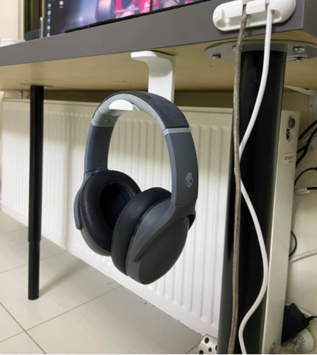 Under Desk Headphone Holder Desk Accessories Headphone Accessories ...