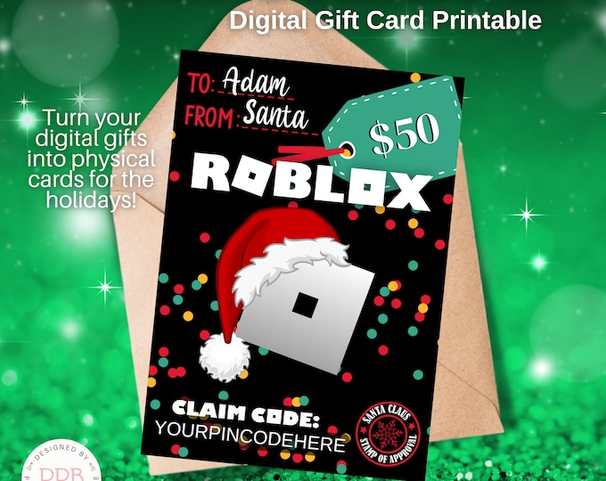 ROBLOX Birthday Party Invitation Gift Card Style - Etsy