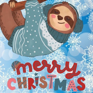 Printable Editable Sloth Christmas Gift Tag - Etsy