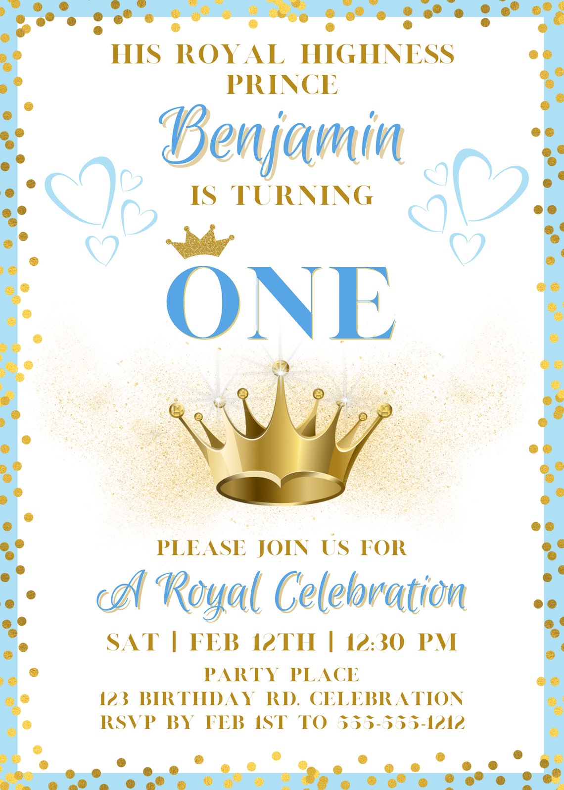 1st Birthday Prince Invitation Prince Birthday Invitation | Etsy