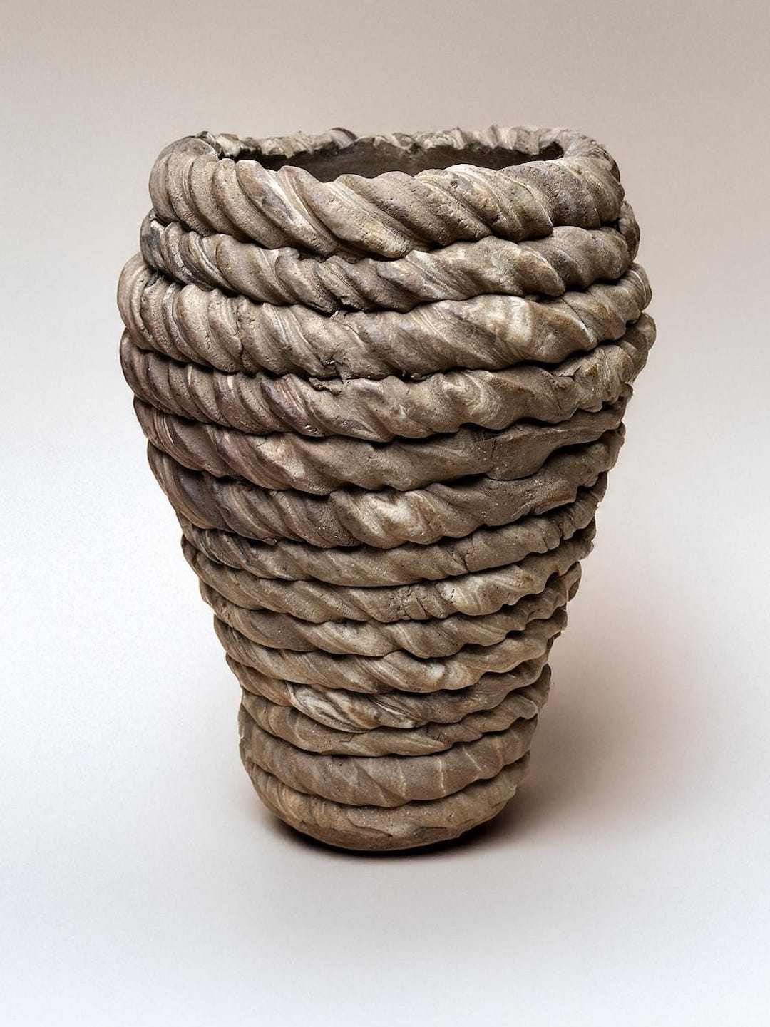 Handmade Brown Ceramic Vase: Coiled Pottery Decor, US Duties Included ...