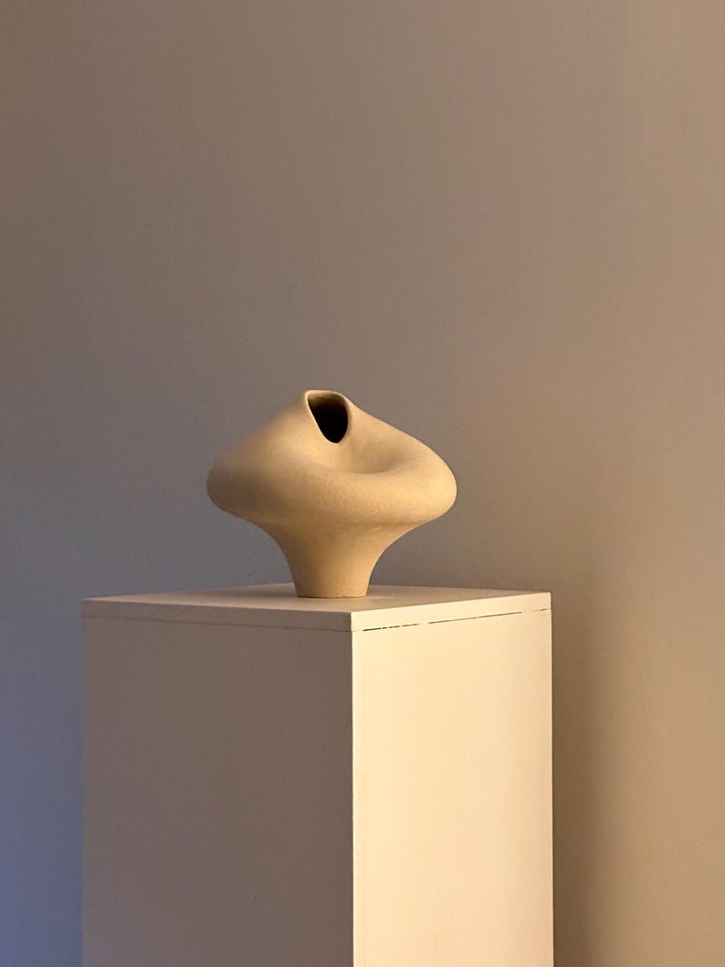 Handmade Black Ceramic Vase: Abstract Home Decor Vessel, US Duties ...