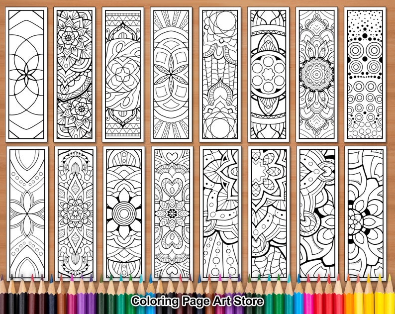 Mandala Coloring Bookmarks: 40 Printable Designs (PDF Download) - Etsy
