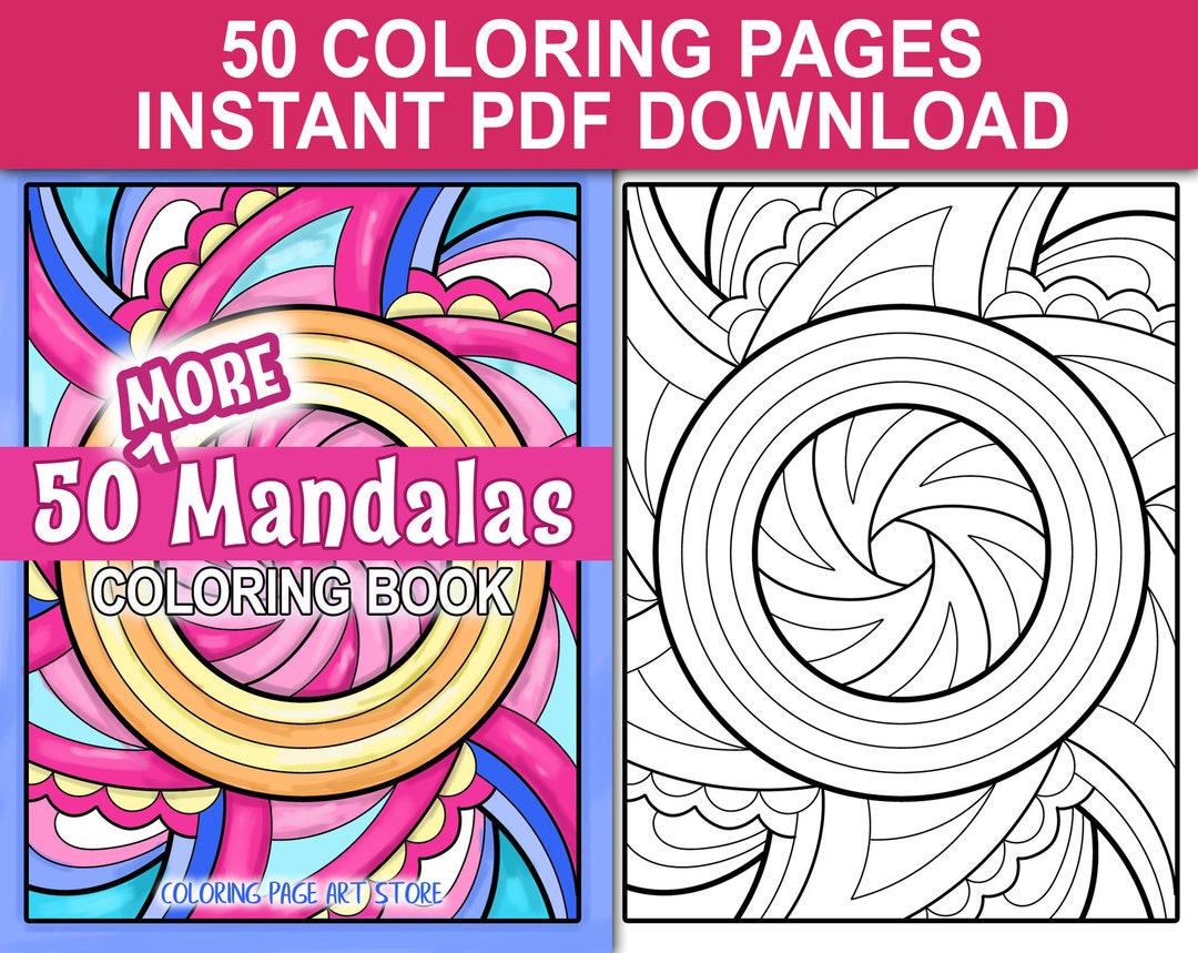 50 MORE Mandalas Coloring Book | 50 Printable Coloring Pages | Instant ...
