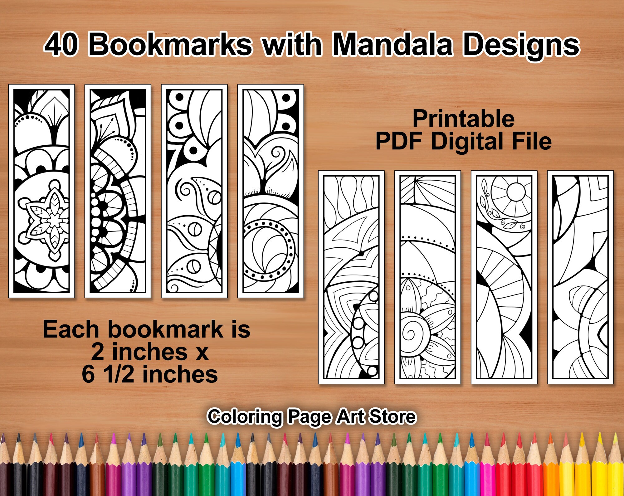 Printable Coloring Bookmarks | Mandala Bookmarks | Bookmarks for Kids ...