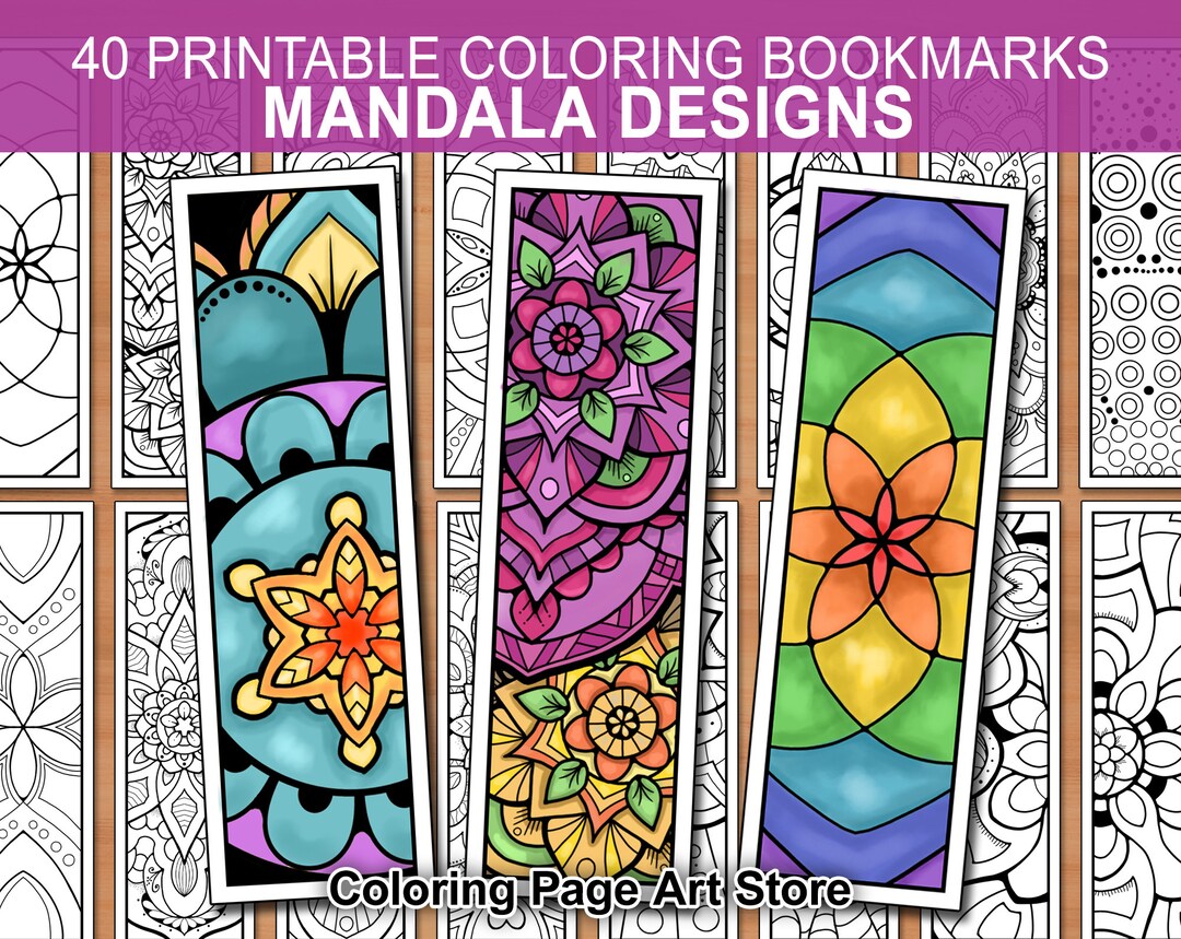 Printable Coloring Bookmarks | Mandala Bookmarks | Bookmarks for Kids ...
