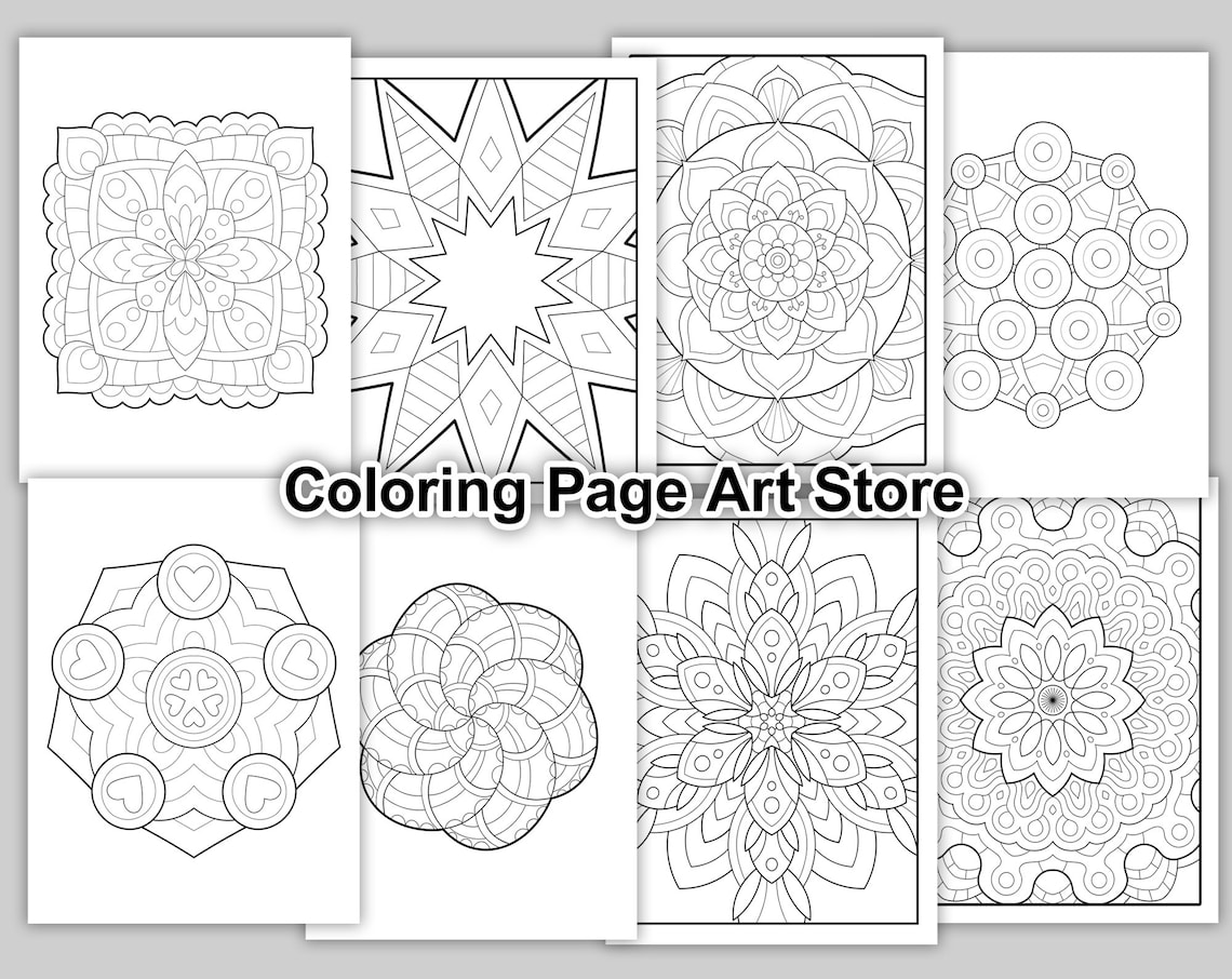 Mandala Coloring Book | 50 Printable Coloring Pages | Instant Download ...