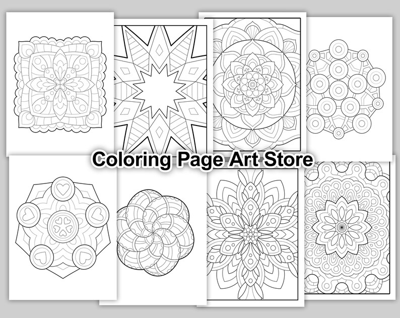 Mandala Coloring Book | 50 Printable Coloring Pages | Instant Download ...