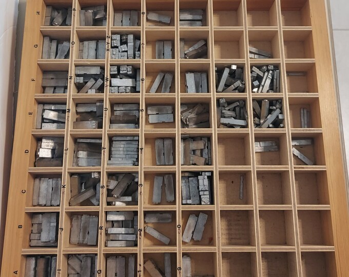 Printers Letterpress Lead Type in Wooden Letter Tray - Etsy