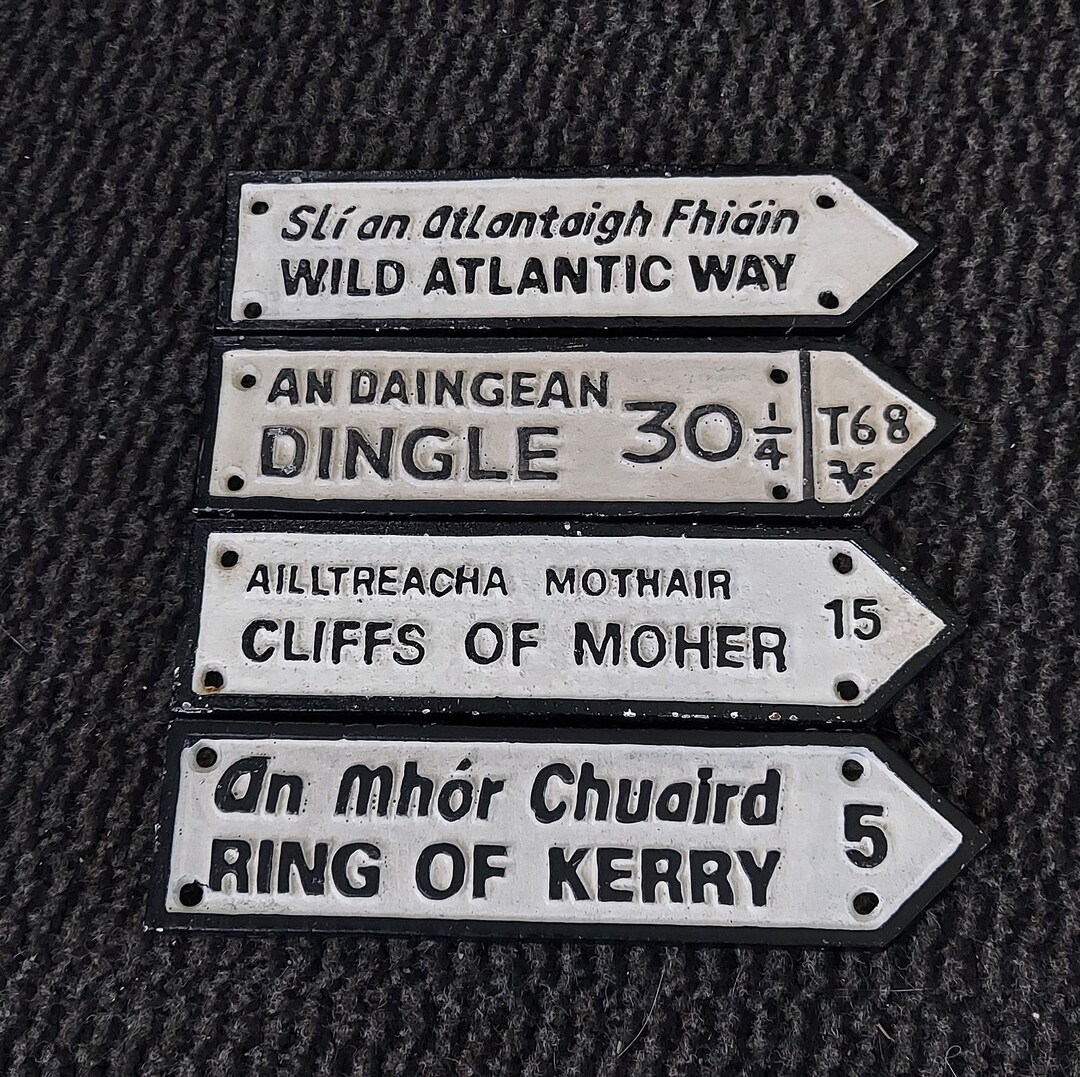 Set of 4 Small Vintage Style Irish Road Signs Wild Atlantic Way ...
