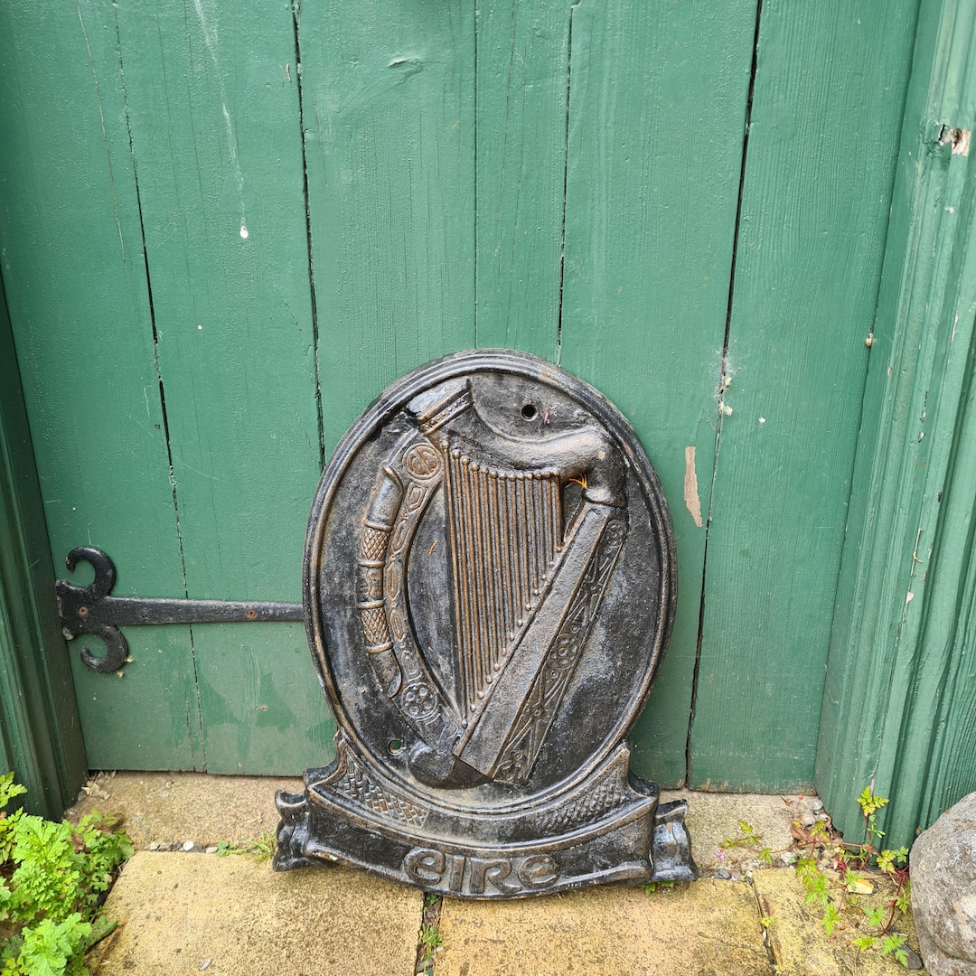 Ireland Harp/large Antique Style Eire Gpo Wall Harp/ Cast Iron Celtic ...