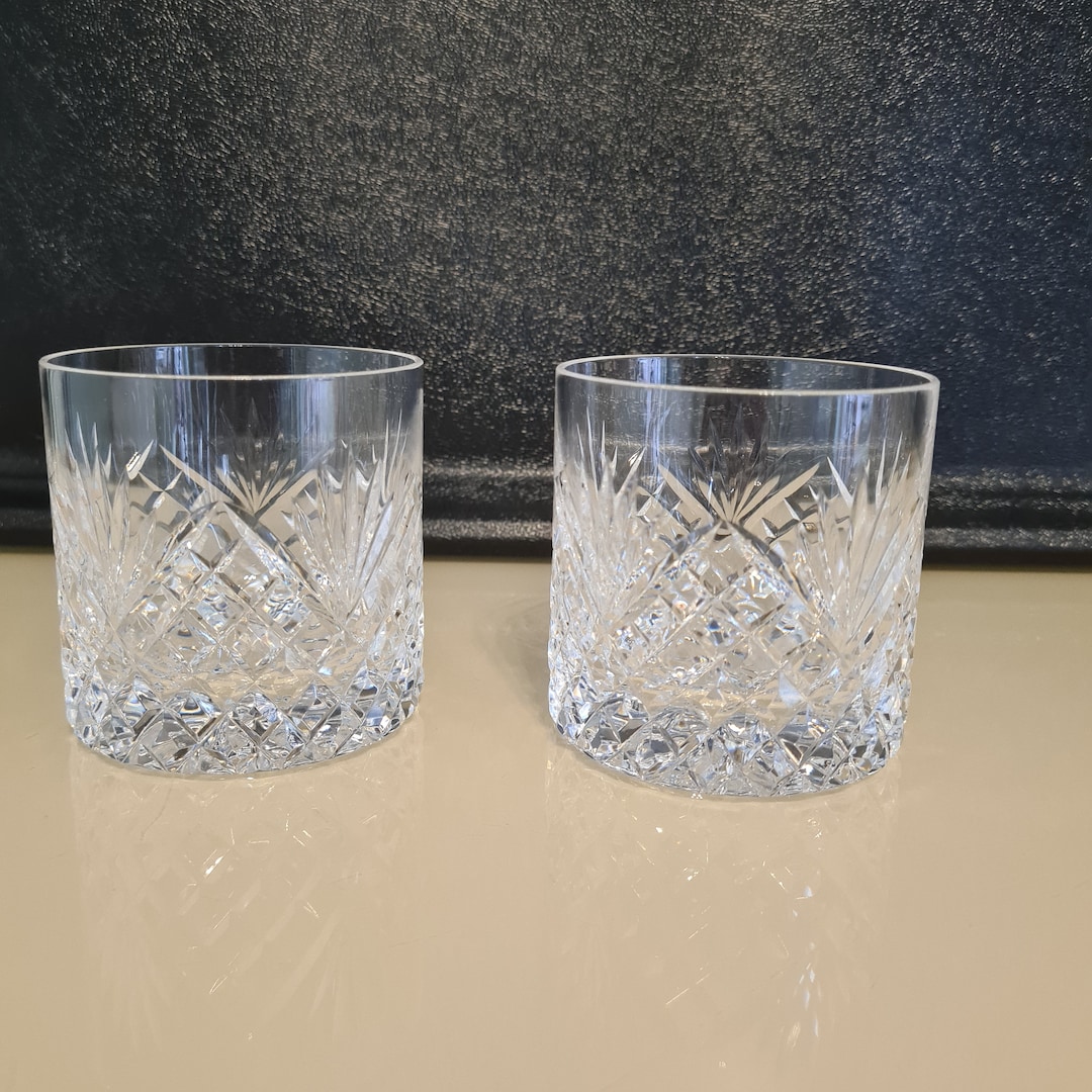 Set of 2 Tyrone Crystal Antrim Cut Whiskey Glasses/pair of Irish ...