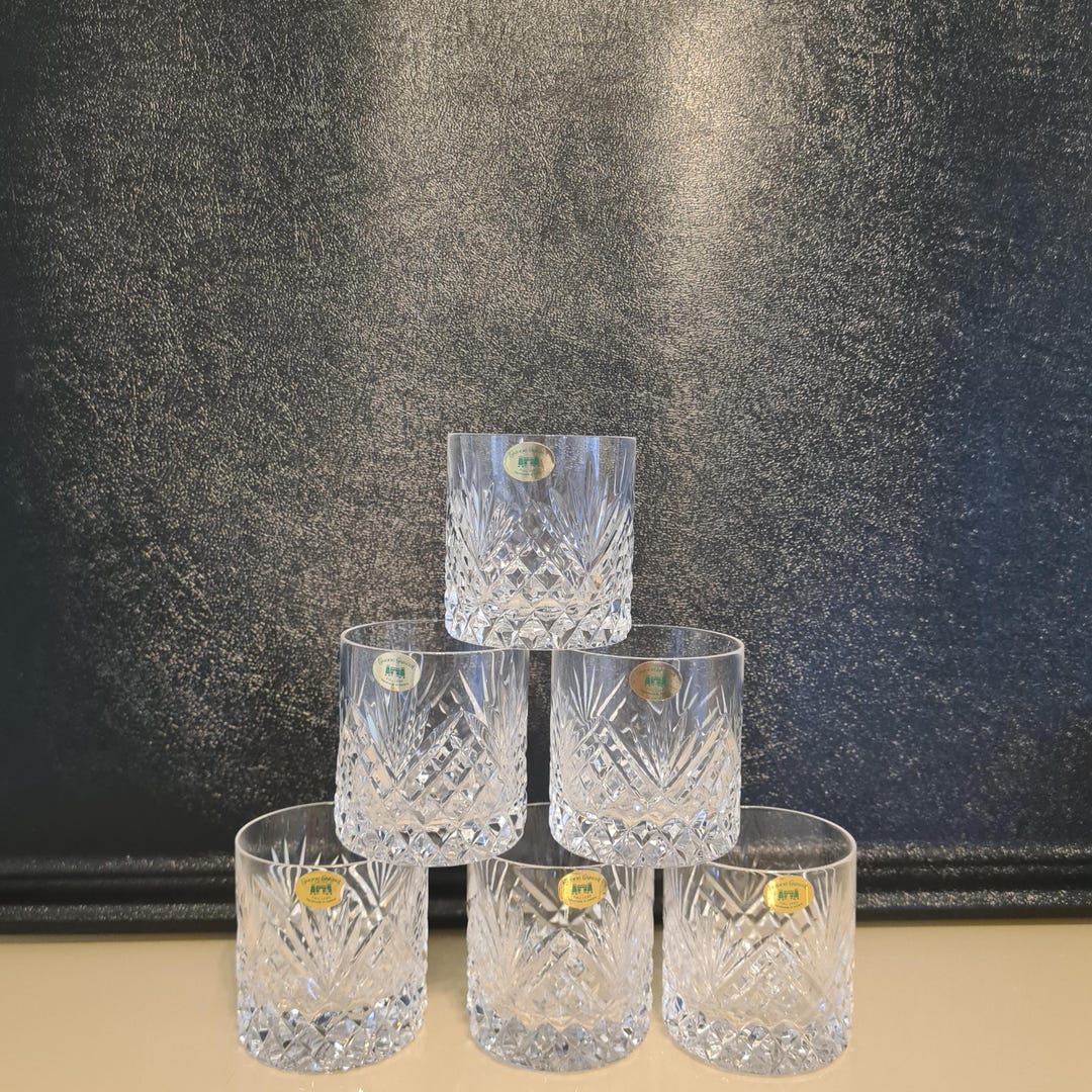 Tyrone Crystal Whiskey Glasses Set of 6/6 Tyrone Crystal Antrim Cut ...