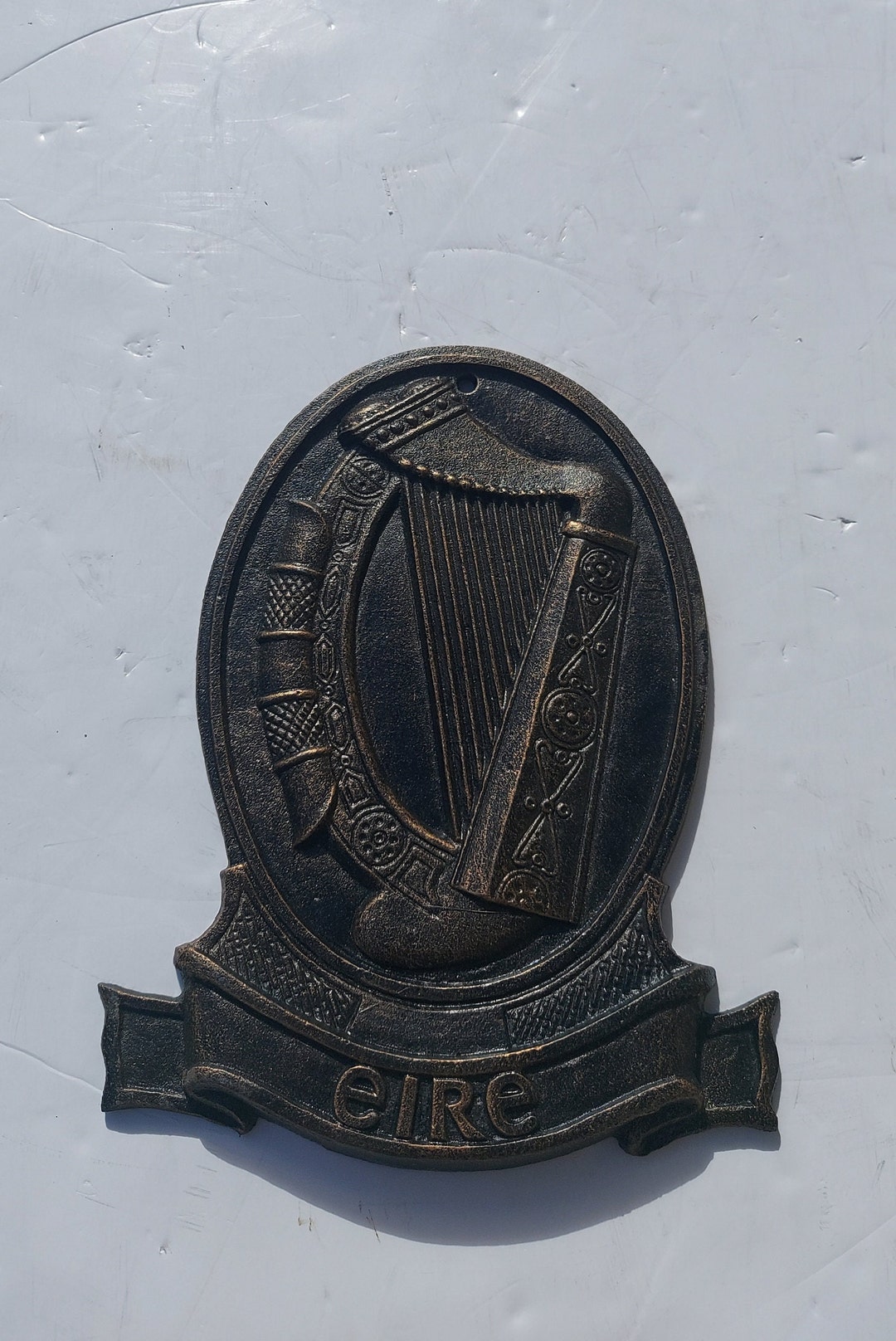Cast Bronzed Metal Eire Harp Sign, Irish Commemorative - Etsy
