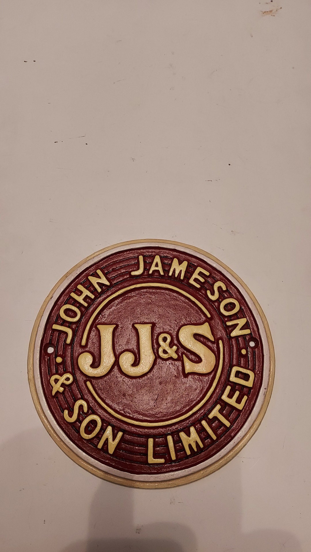 John Jameson Whiskey Cast Iron Advertising Sign/jameson Whiskey Plaque ...