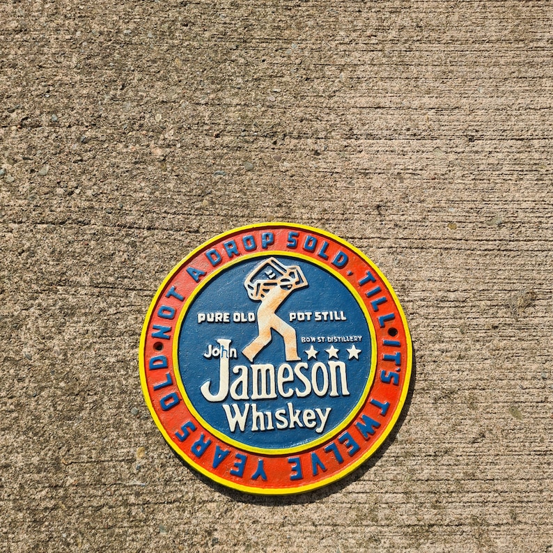 Jameson Whiskey Cast Iron Sign, Irish Bar Decor (24 Cms) - Etsy