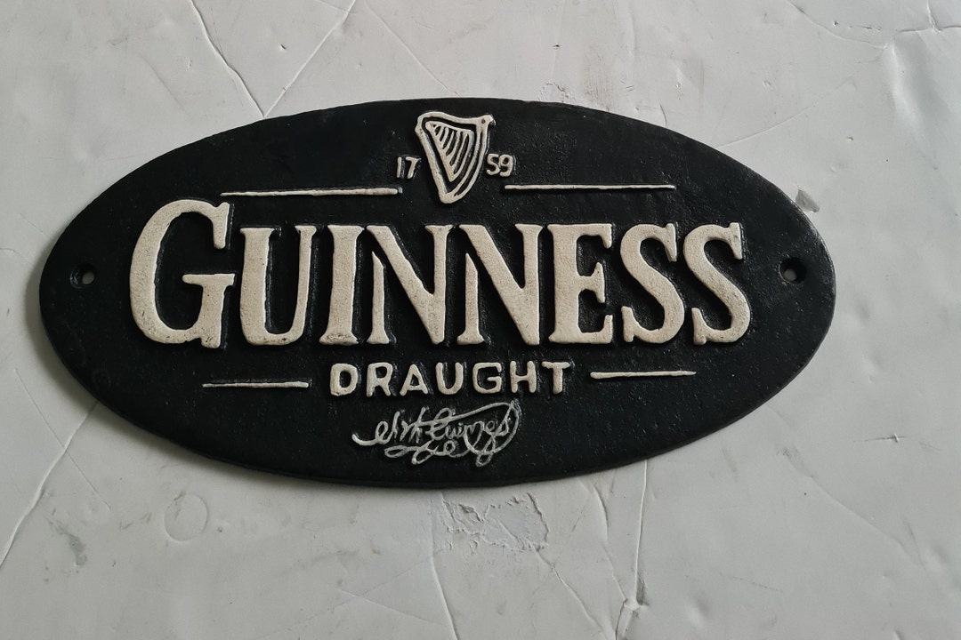 Cast Iron Guinness Sign/ Guinness Black Beer Sign/pub Sign - Etsy