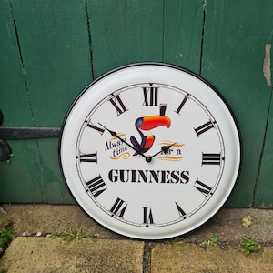 Large Guinness Tin Clock/guinness Time - Etsy