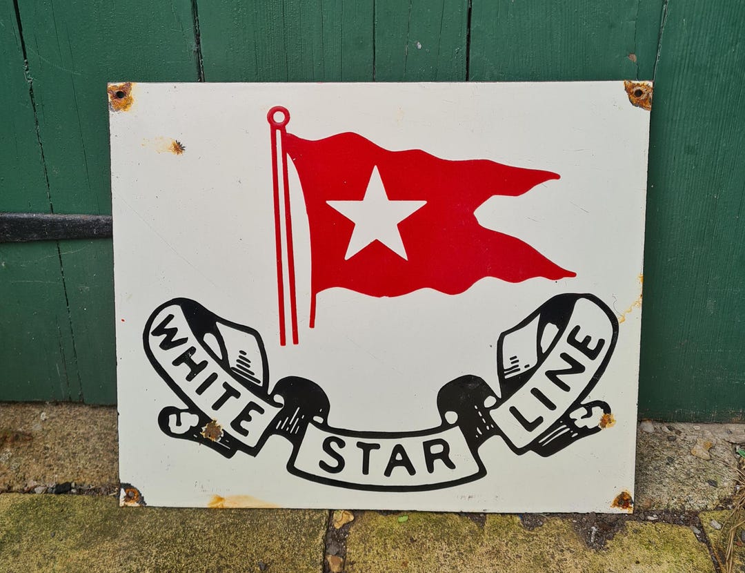 Enamel Vintage Style White Star Line Sign/titanic Enamel Sign - Etsy