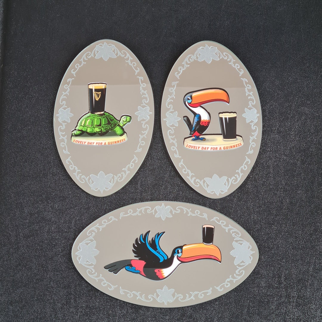 Vintage Style Guinness Mirrors Set of 3/guinness Toucan/guinness ...