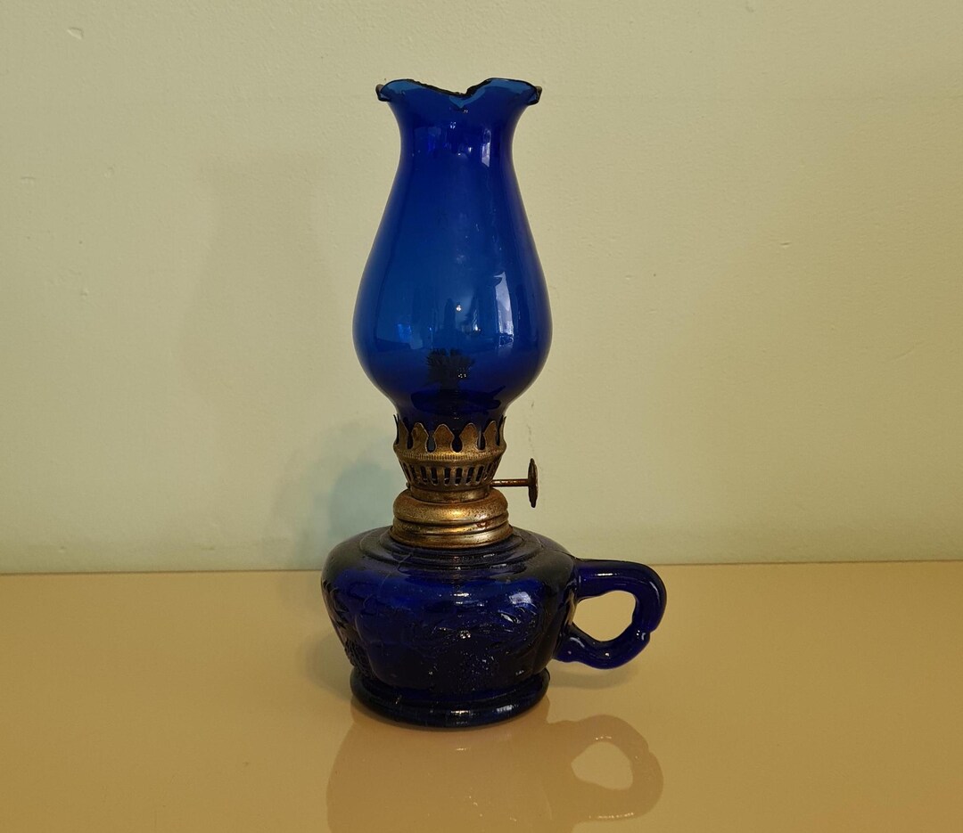 Vintage Cobalt Blue Finger Lamp - Etsy