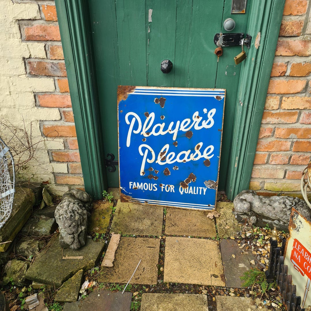 Antique Players Please Enamel Sign - Etsy