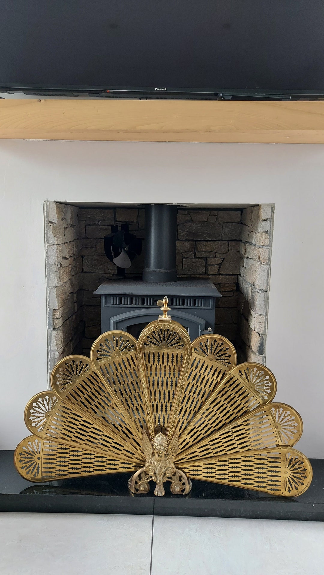 Antique Vintage Brass Peacock Fire Screen/brass Peacock - Etsy