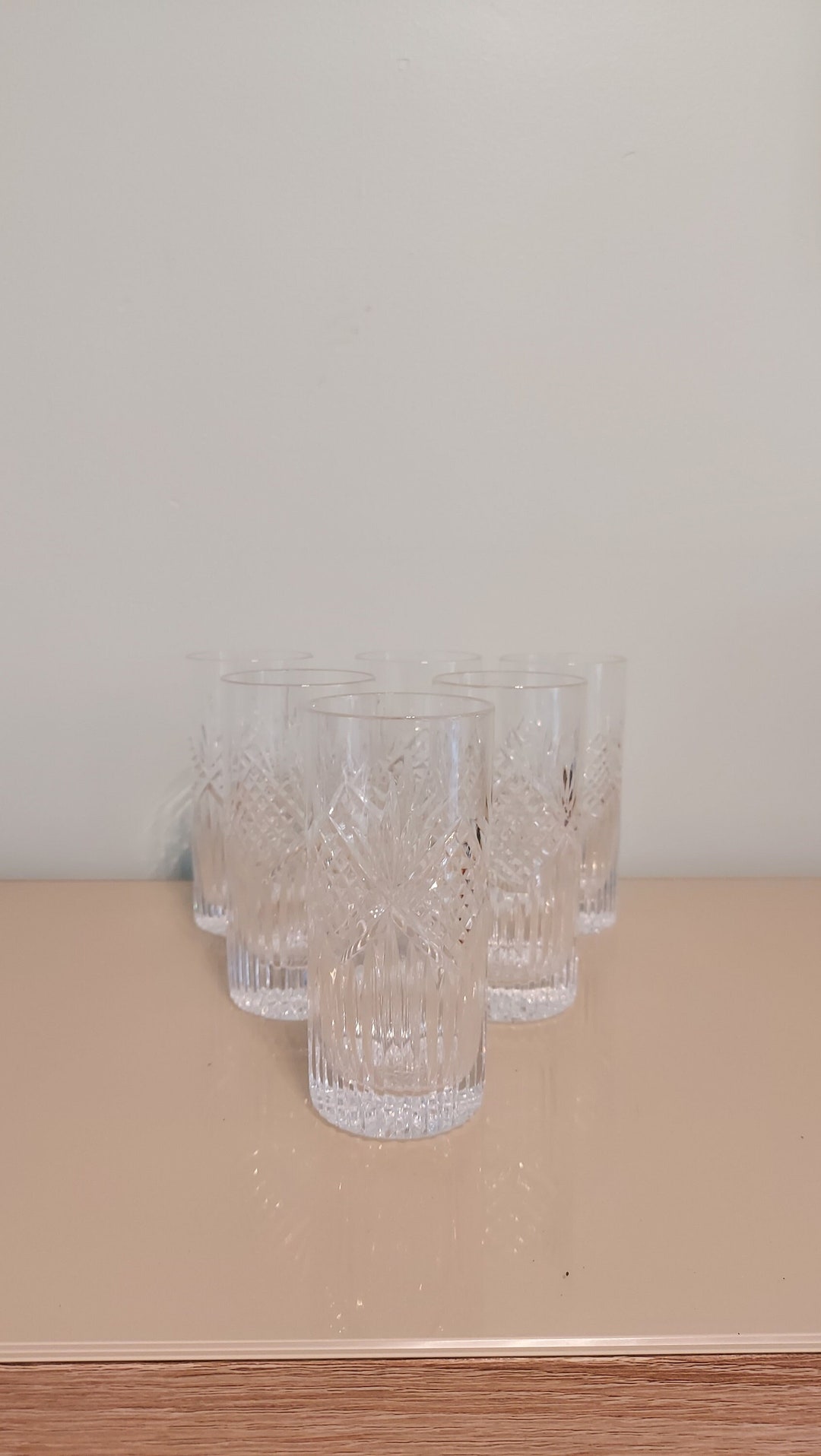 Set of 5 Unstamped Tyrone Crystal Slieve Donard Design Tall Water ...