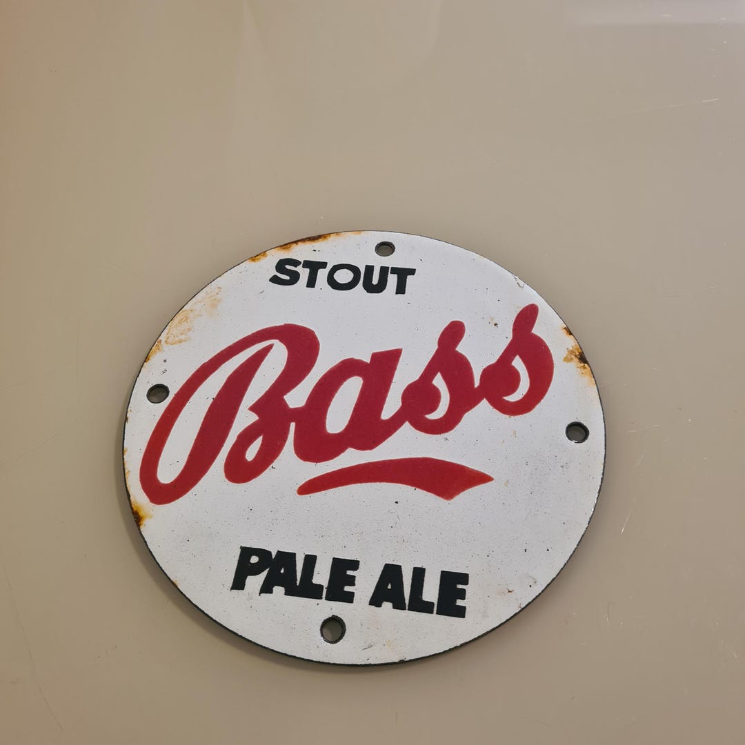 Small Vintage Style Bass Enamel Wall Sign - Etsy