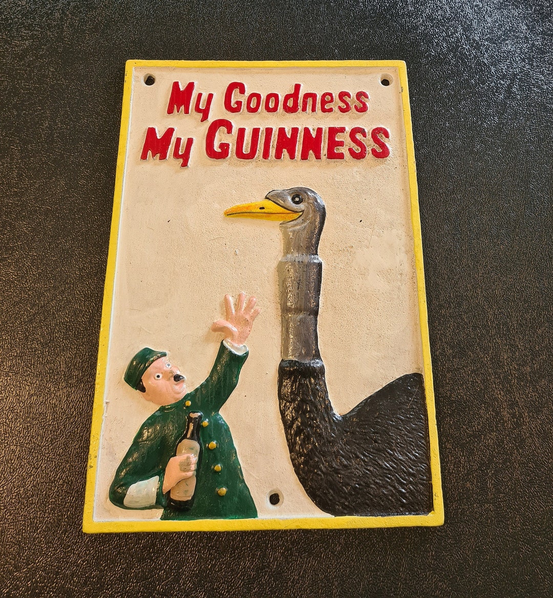 Guinness Zookeeper and Ostrich Cast Iron Sign/guinness Heavy Wall Sign ...