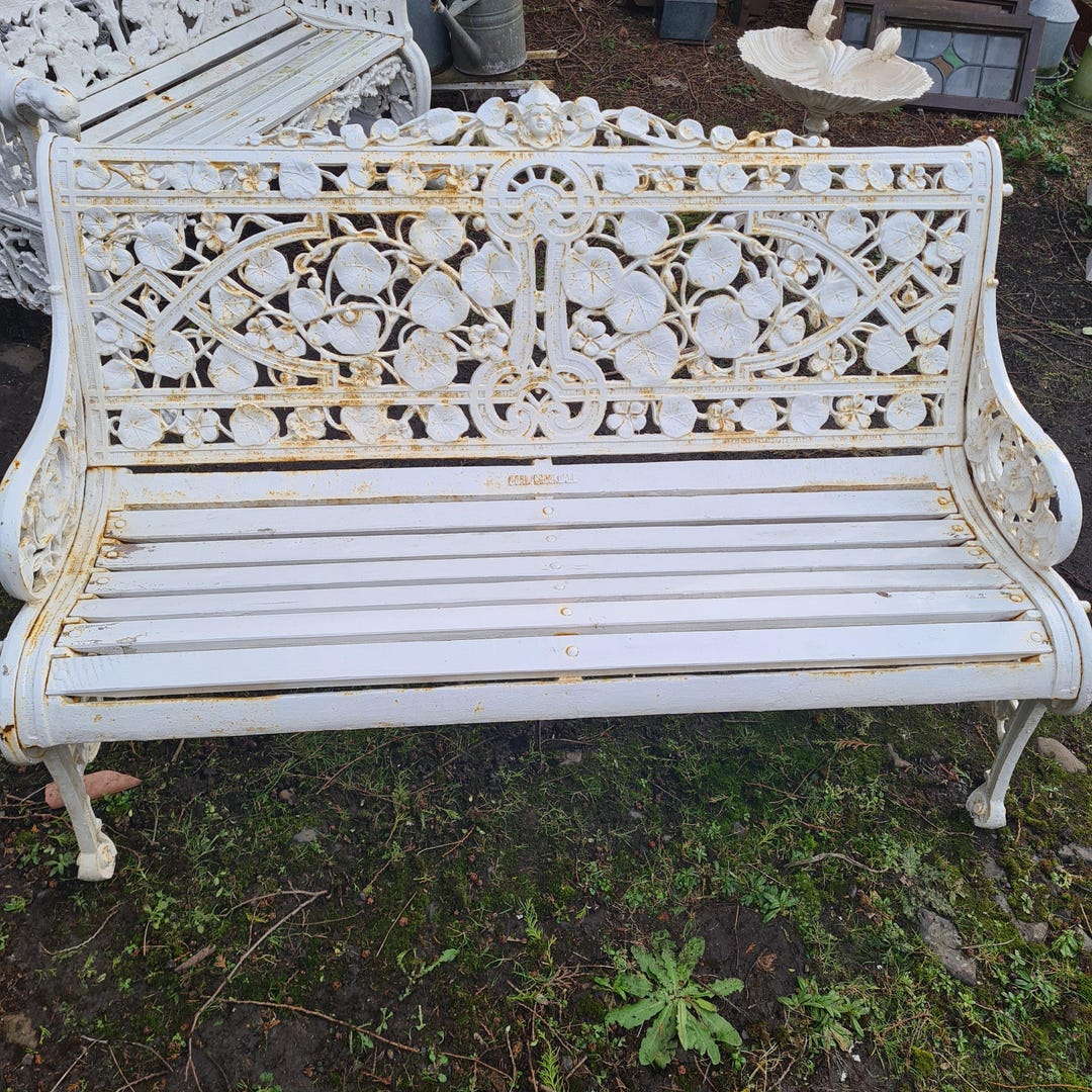 Cast Iron Garden Bench - Antique Victorian Style Outdoor Seat - Etsy UK