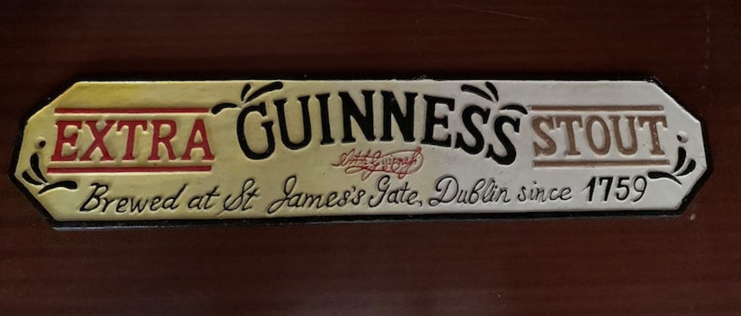 Guinness Cast Iron Wall Sign/large Guinness Beer Wall Sign/guinness ...