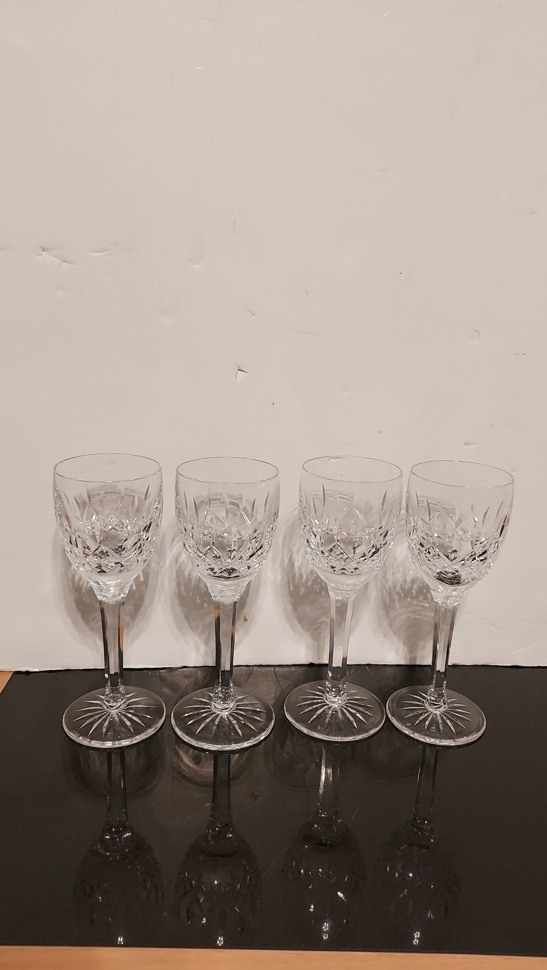 Four Vintage Unstamped Irish Tyrone Crystal Wine Glasses/crystal Hock ...