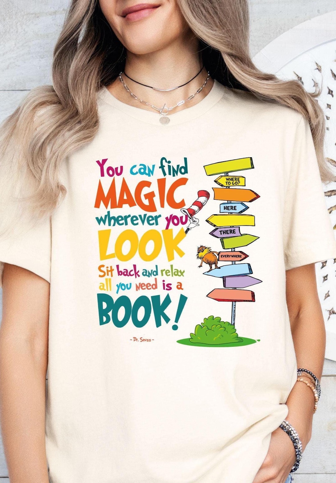 Dr. Seuss Shirt: Magic Look Book Sweatshirt, Teacher Reading Day - Etsy