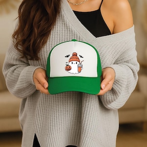 Cute Ghost Halloween Hat, Spooky Season Trucker Cap - Etsy