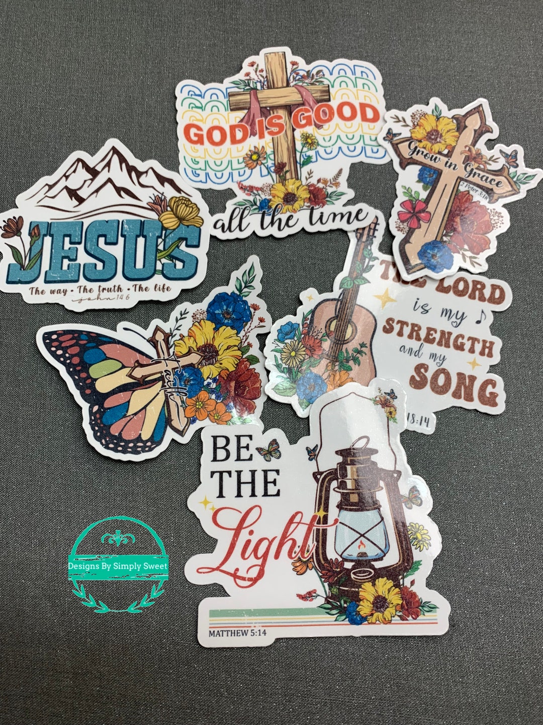 Cross Sticker Bundle, Religious Stickers, Bible Verses, Laptop Sticker ...