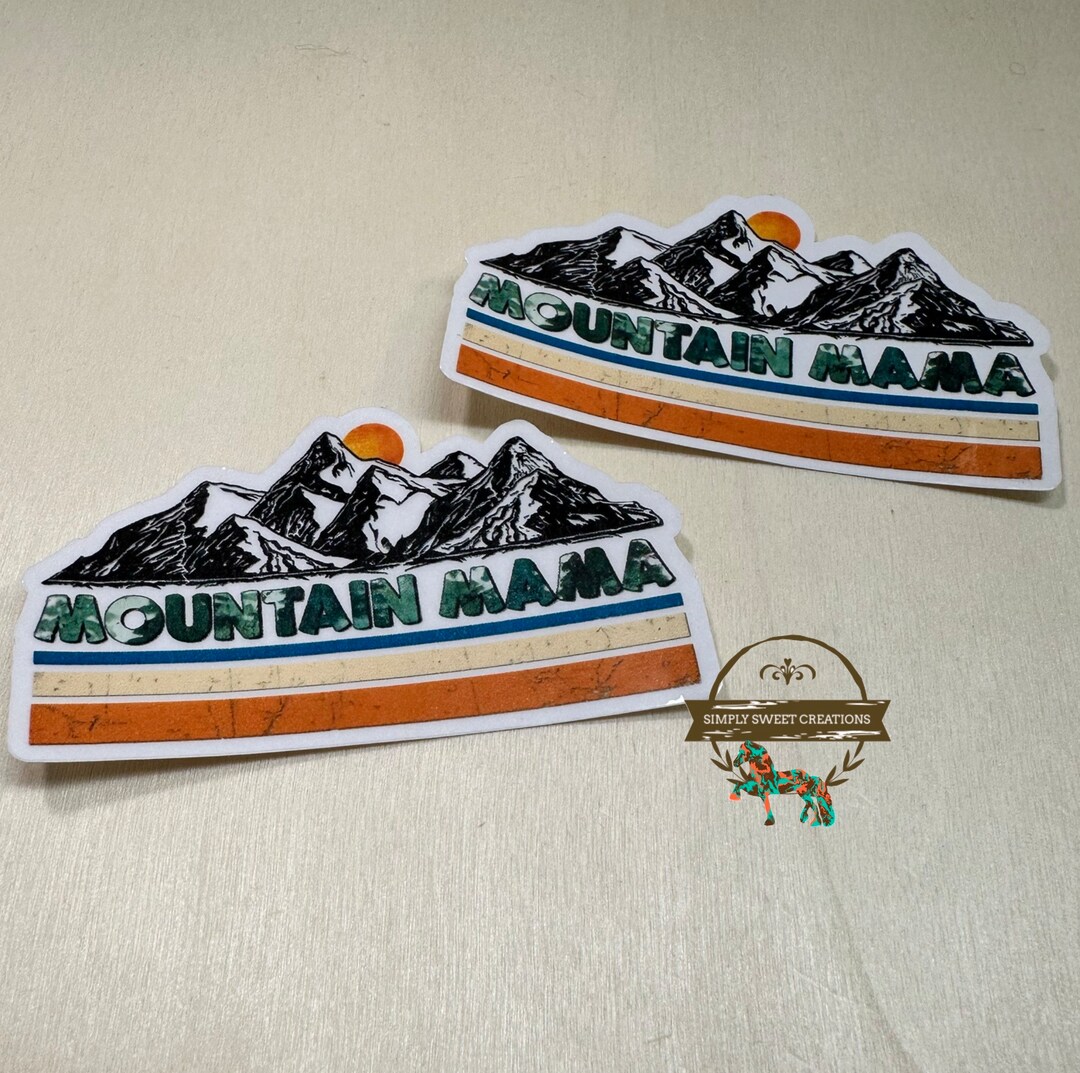 Camping Sticker, Forest Sticker, Mountain Print, Laptop Sticker ...