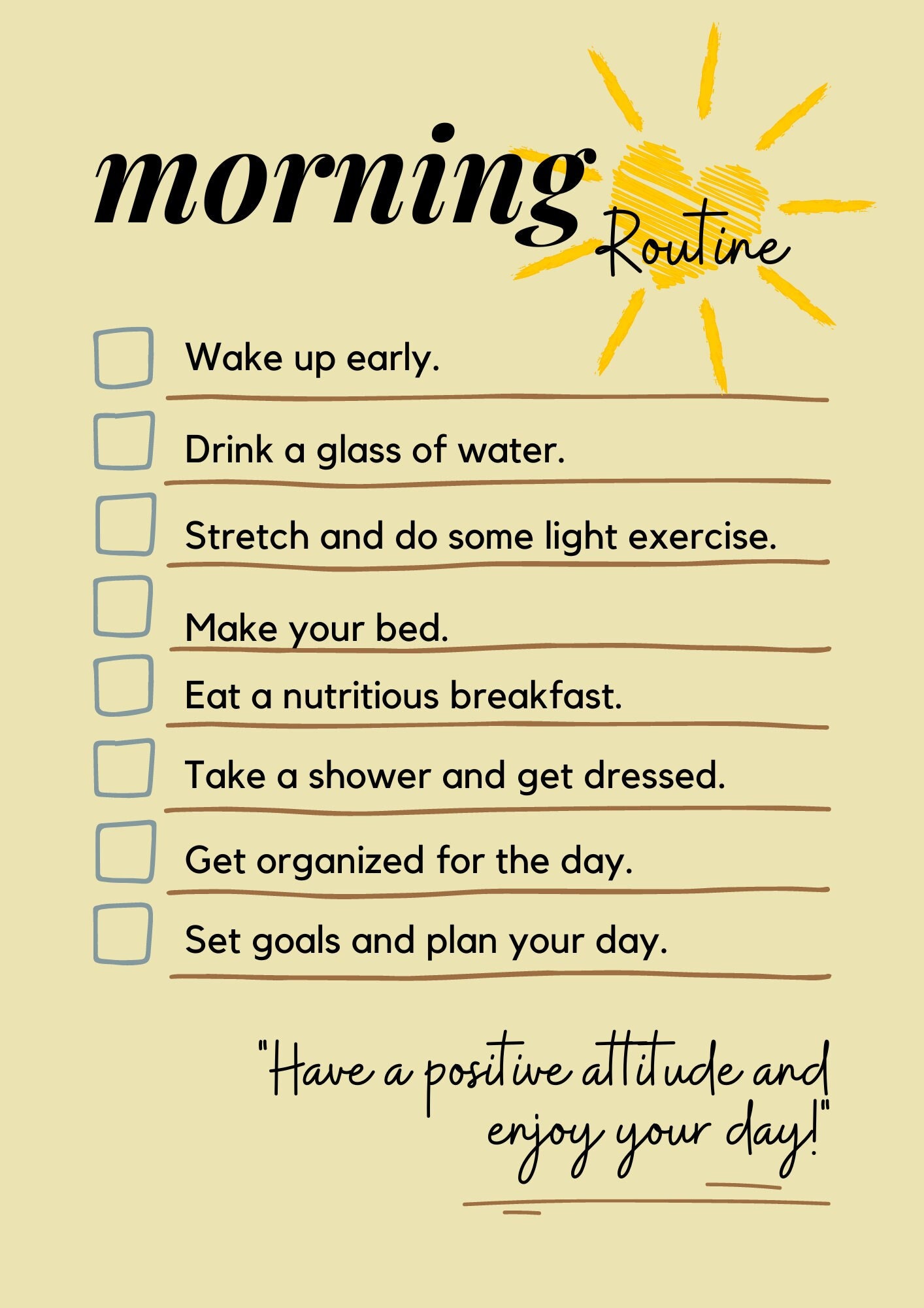 Guide to the Perfect Morning Routine | Instant Download | 8 Simple ...