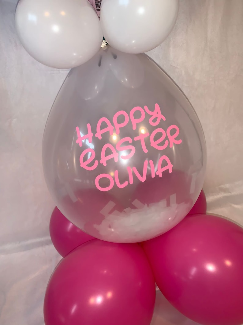 PINK Personalised Easter Bunny Balloon 5ft TALL DIY Kit Add Any Wording ...