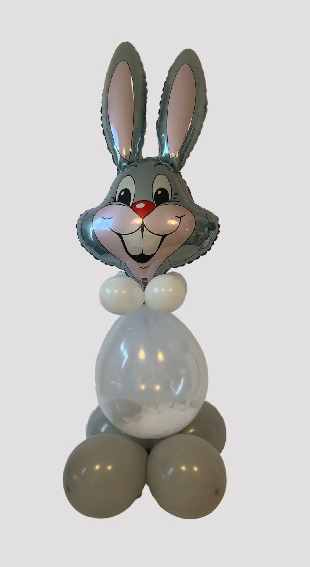 GREY Personalised Easter Bunny Balloon 5ft TALL DIY Kit Add Any Wording ...