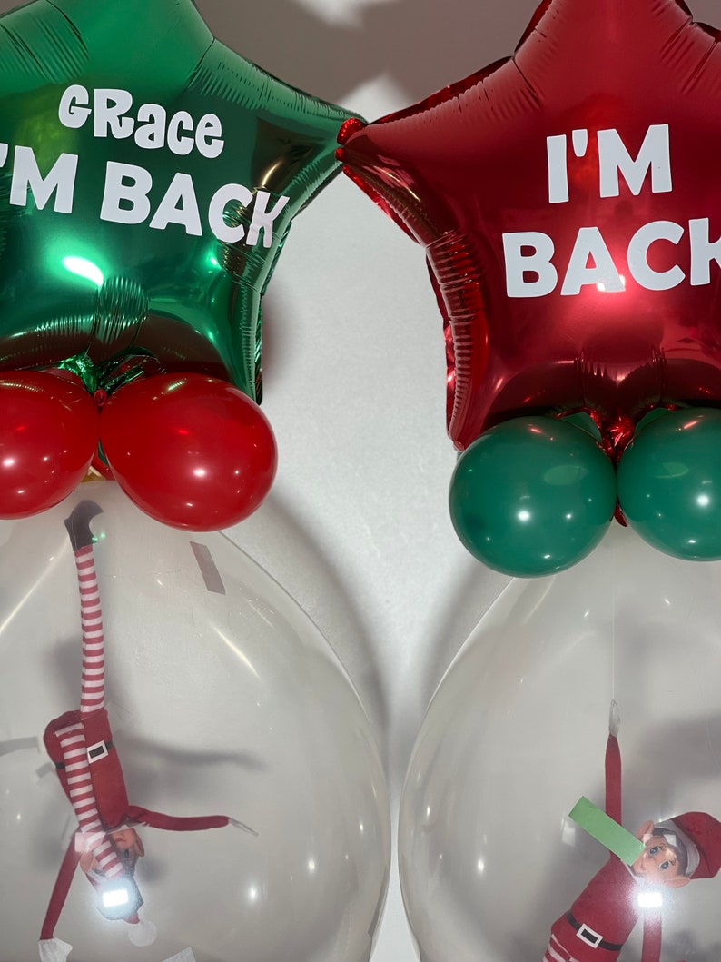 Personalised Elf Arrival Balloon Kit ELF BALLOON Elf POP - Etsy