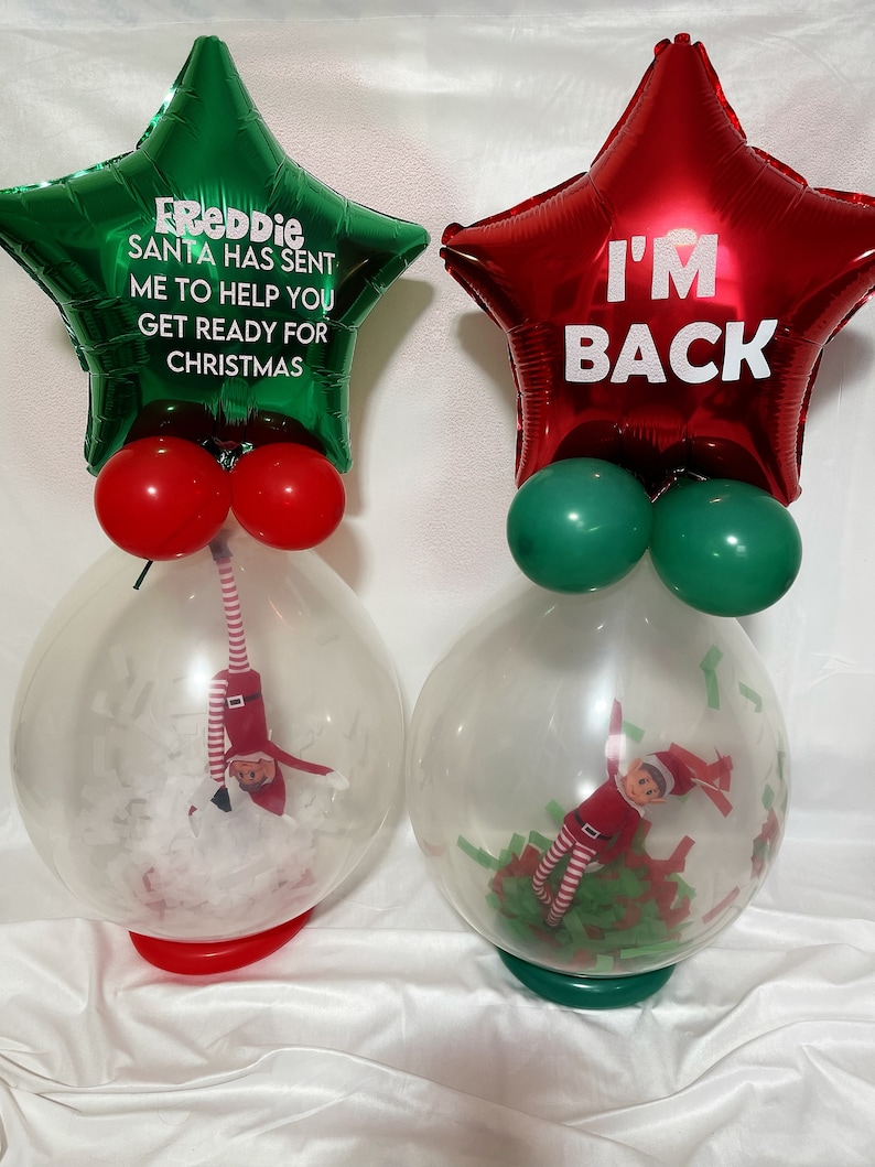 Personalised Elf Arrival Balloon Kit ELF BALLOON Elf POP - Etsy