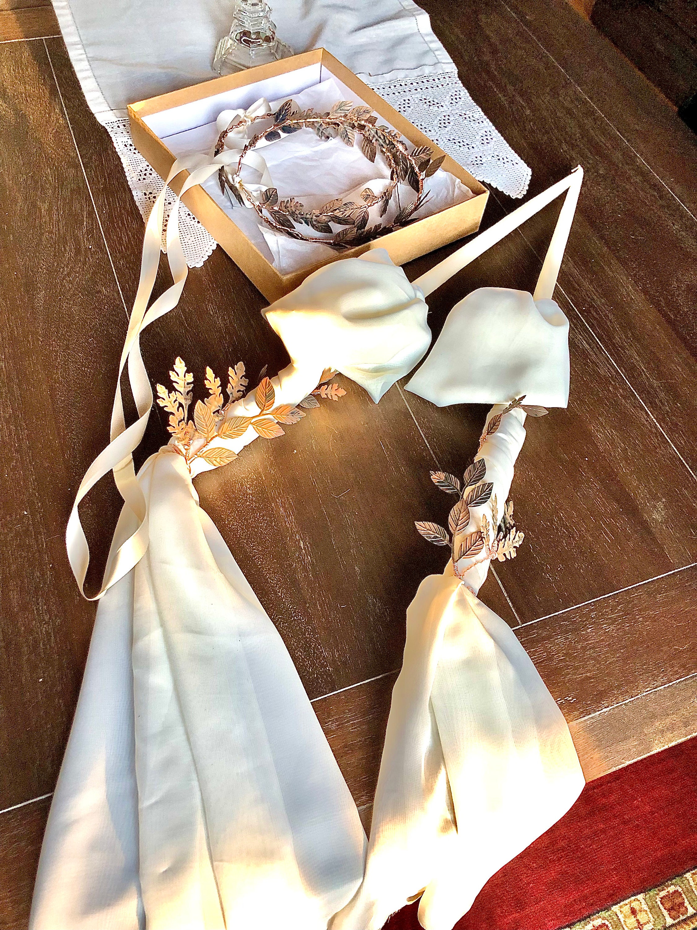 Bronzed Leaves Wedding Candles - Etsy