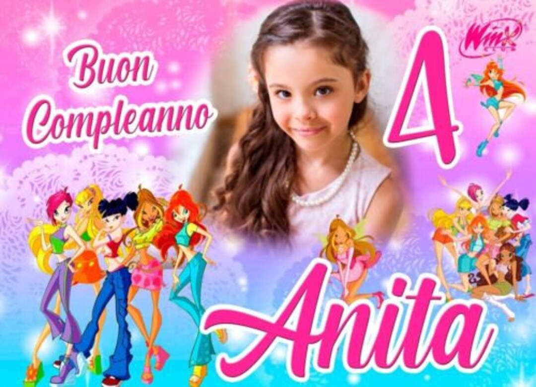 Banner Banner Birthday Winx With Photo Name and Baby Age - Etsy