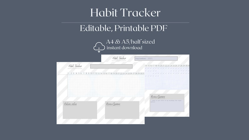 Daily Four Week Habit Tracker Printable Habit Tracker A5 A4 - Etsy