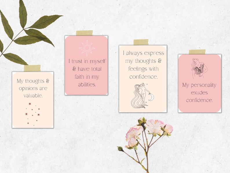 Positive Affirmation Cards for Confidence, Daily Mantras, Self Care ...