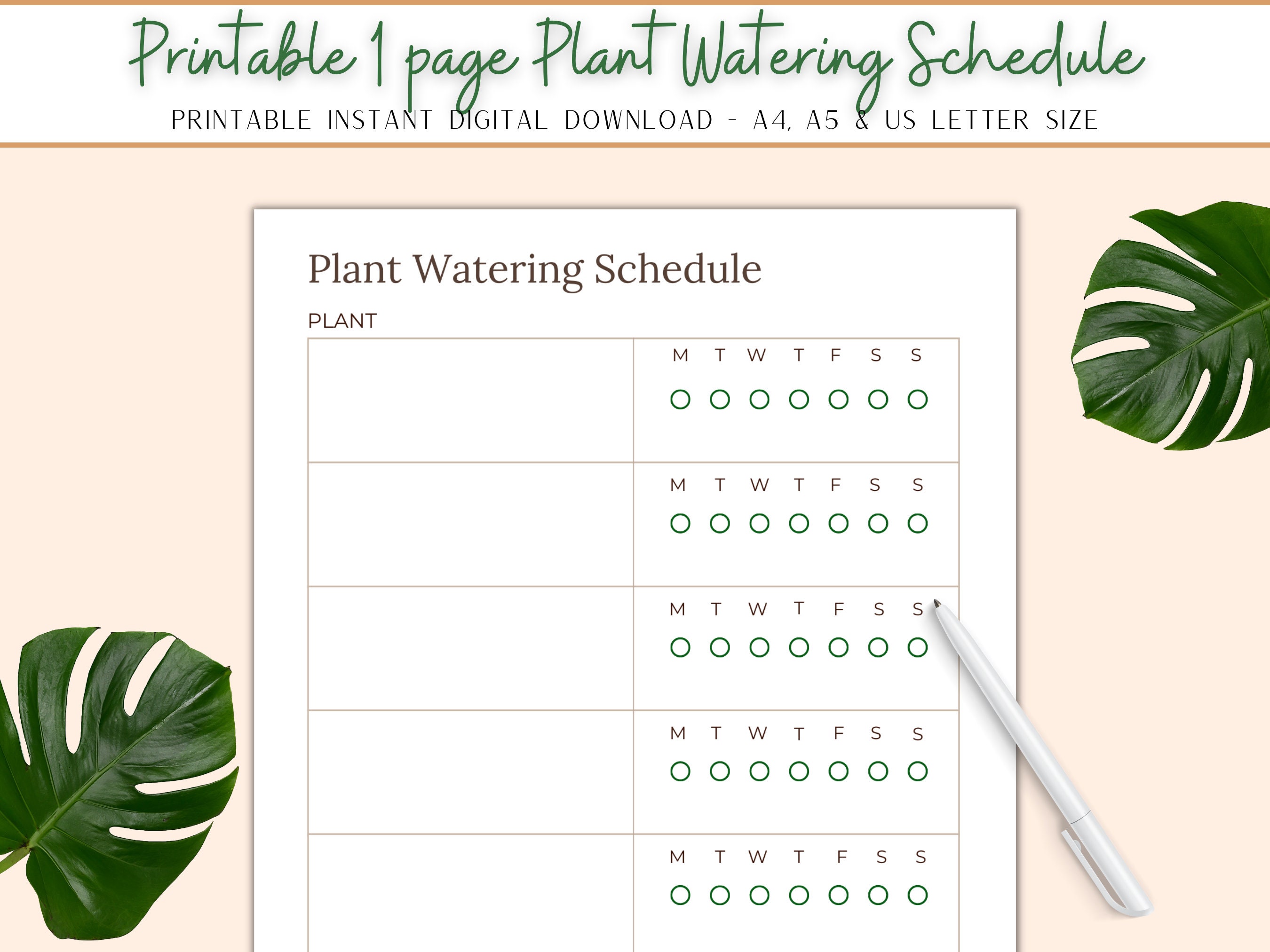 Plant Planner Printable, Houseplant Planner Journal, Plant Watering ...